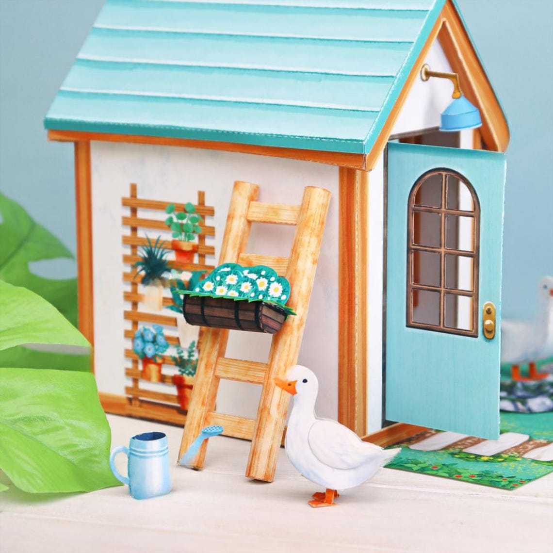 Garden House Papercraft for Kid Template Kit Miniature, Printable ...