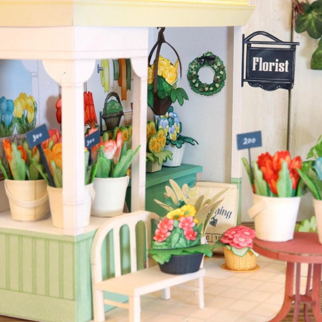 Flower Shop Papercraft for Kid Template Kit Miniature, DIY, Pdf ...