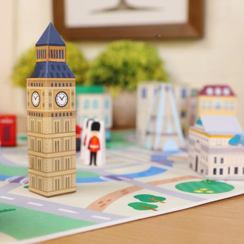 Papercraft City of London DIY Papercraft for Kid Template Kit Diorama ...