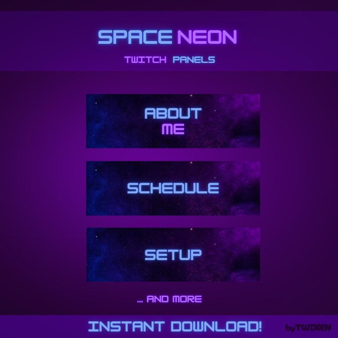 Space Neon | Twitch Panel Set - Etsy