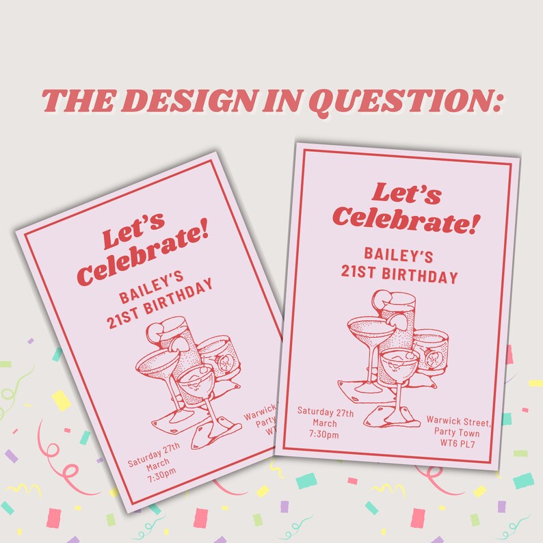 Editable Birthday Party Invitation Canva Template 5x7 Invitation ...