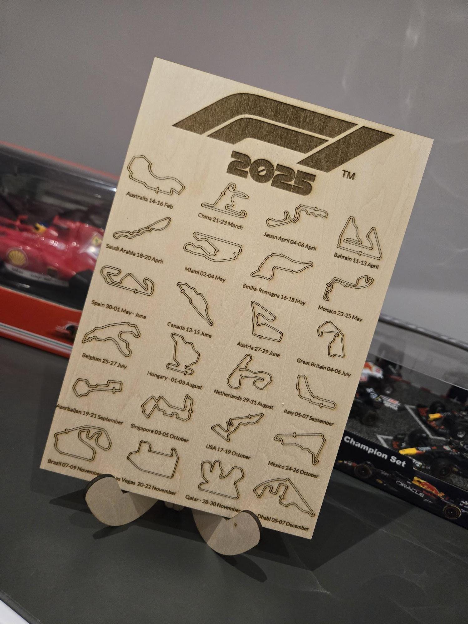 F1 2025 Calendar – Track Outlines, Dates & Countries - Etsy