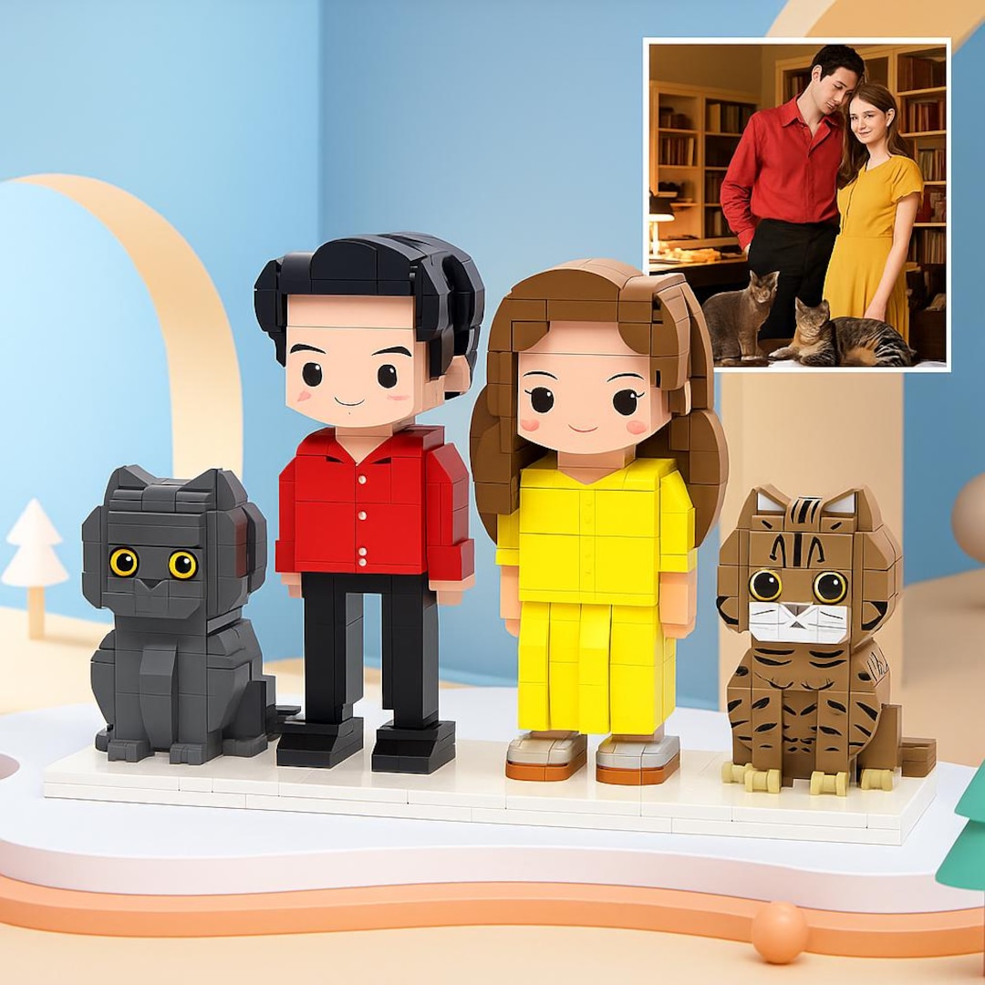Custom Brick Mini Figures of You and Pets – Personalized 3D Block Toy ...