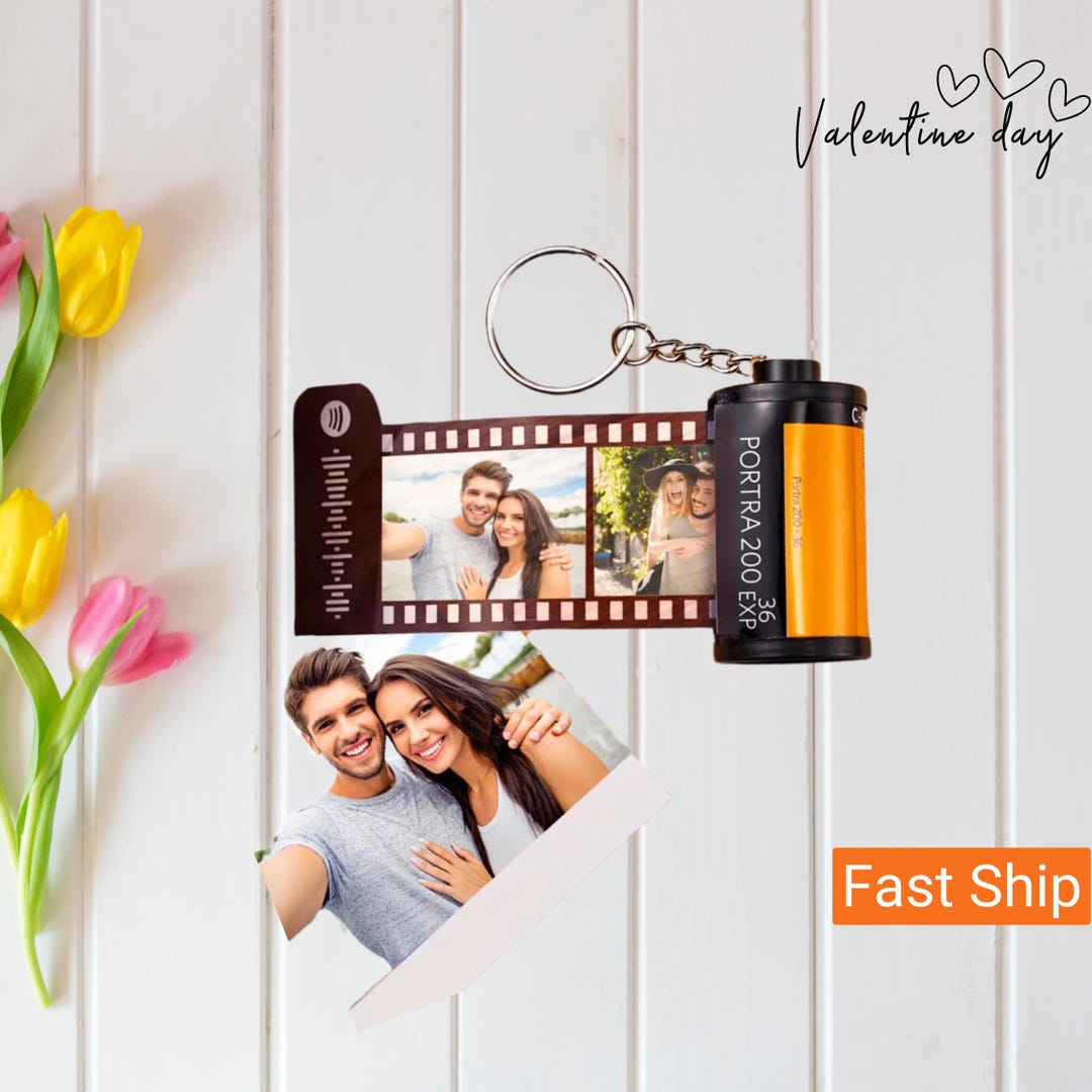 Film Roll Keychain With Spotify Music Code, 5-20 Pictures Film Roll ...