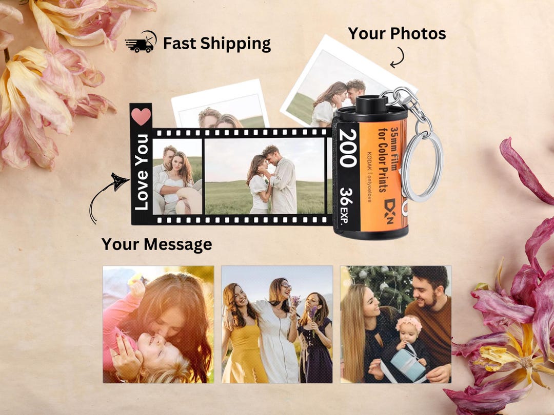 Custom Film Roll Keychain, Camera Roll Keychain, Film Roll Keychain ...