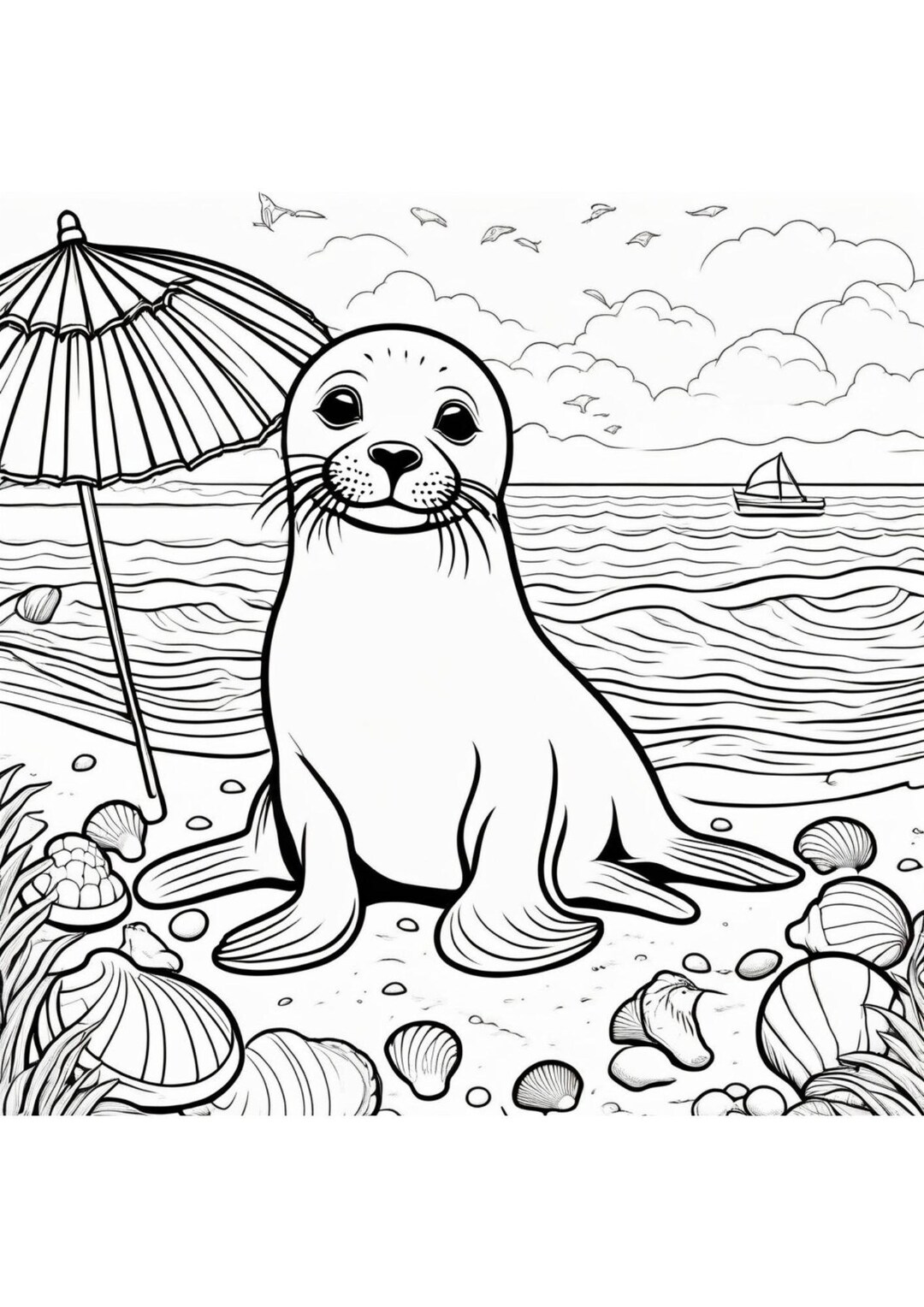 Digital Coloring Book – Cute Sea Animals to Print | Creative Coloring ...