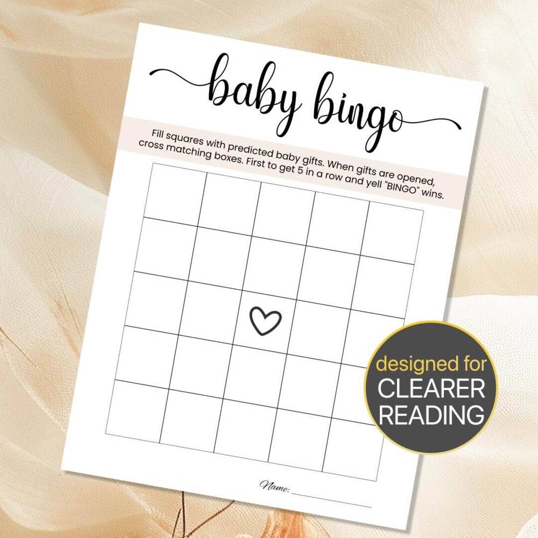Printable Baby Shower Bingo Baby Shower Bingo Cards Printable Baby ...