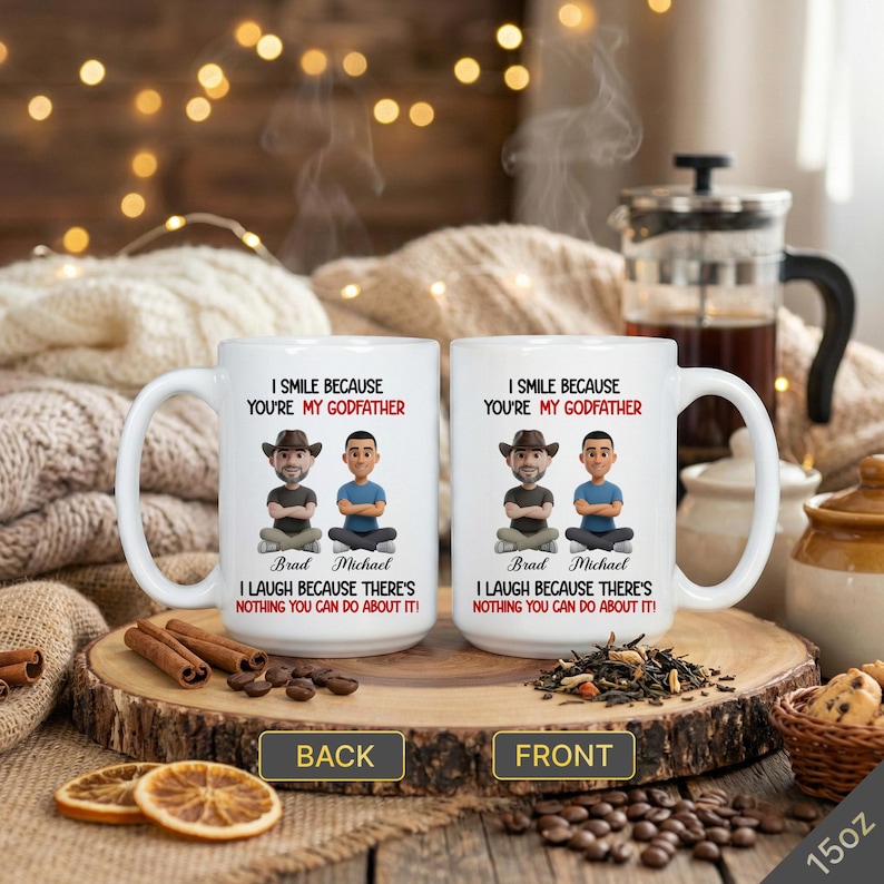 Funny Godson Godfather Mug, Fathers Day Gift for Godfather Birthday ...