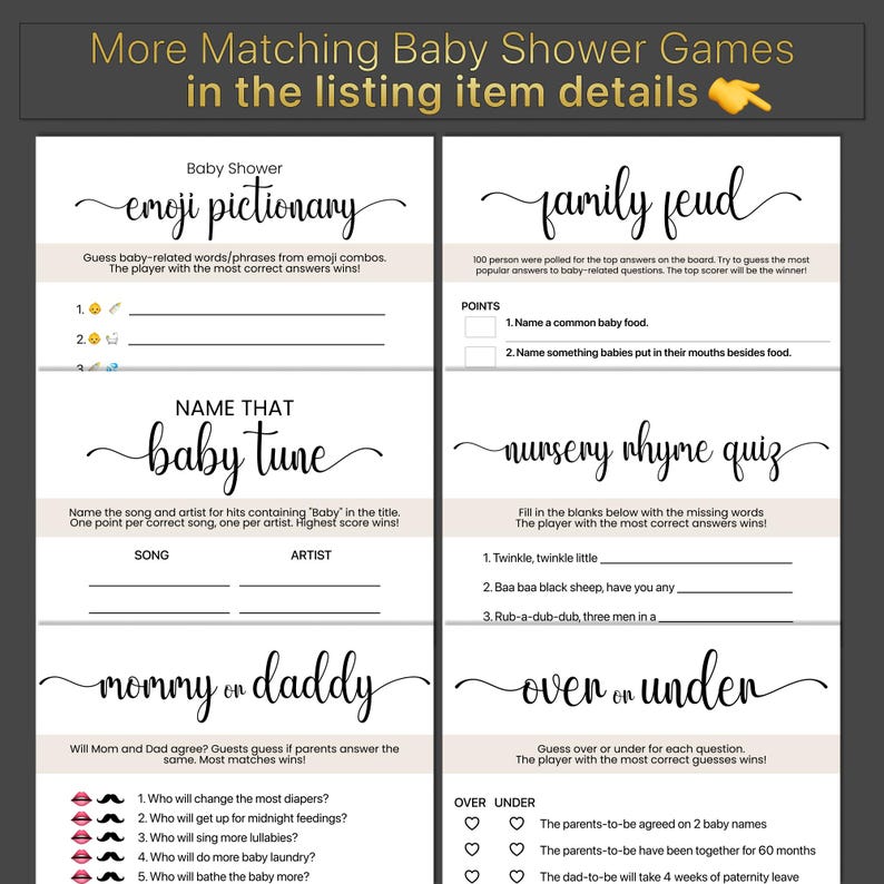 Printable Baby Shower Over or Under Baby Shower Game Printable Baby ...