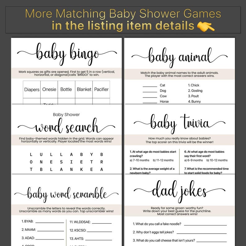Printable Baby Shower Game Name That Baby Song Game Baby Shower Name ...