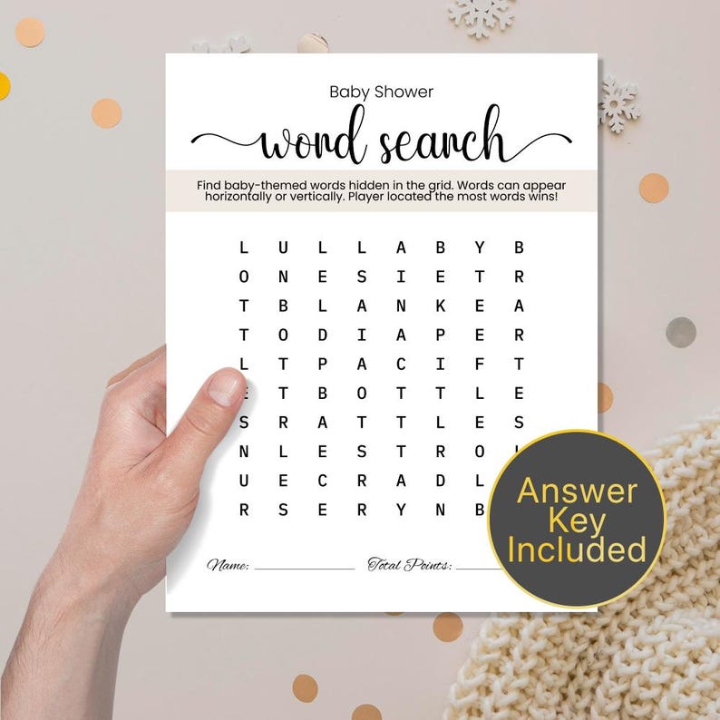 Printable Baby Shower Word Search Game Baby Shower Game Word Search ...