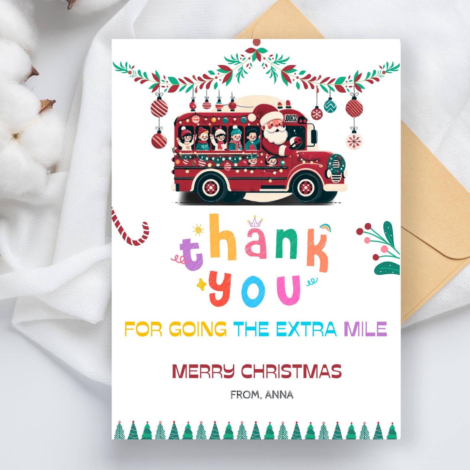 Personalized Bus Driver Christmas Gift | Digital Bus Driver Card | Bus ...