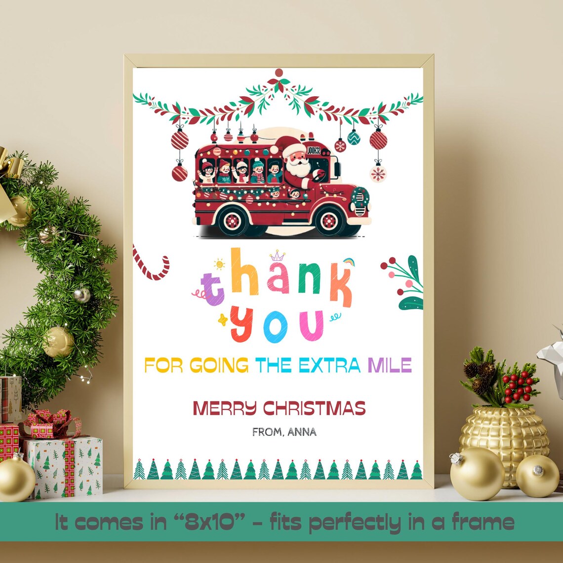 Personalized Bus Driver Christmas Gift | Digital Bus Driver Card | Bus ...