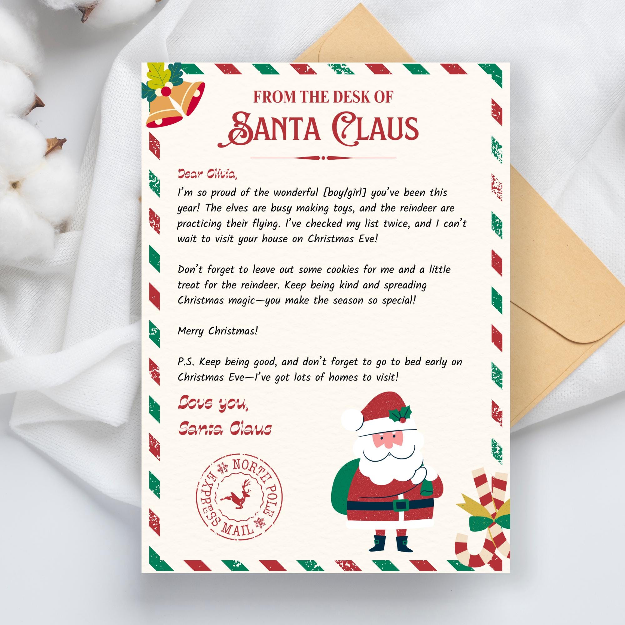 Personalized Letter From Santa | the Desk of Santa | Printable Instant ...