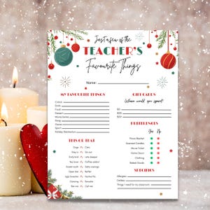 Teacher Questionnaire Survey – A Few of My Favorite Things | Teacher ...