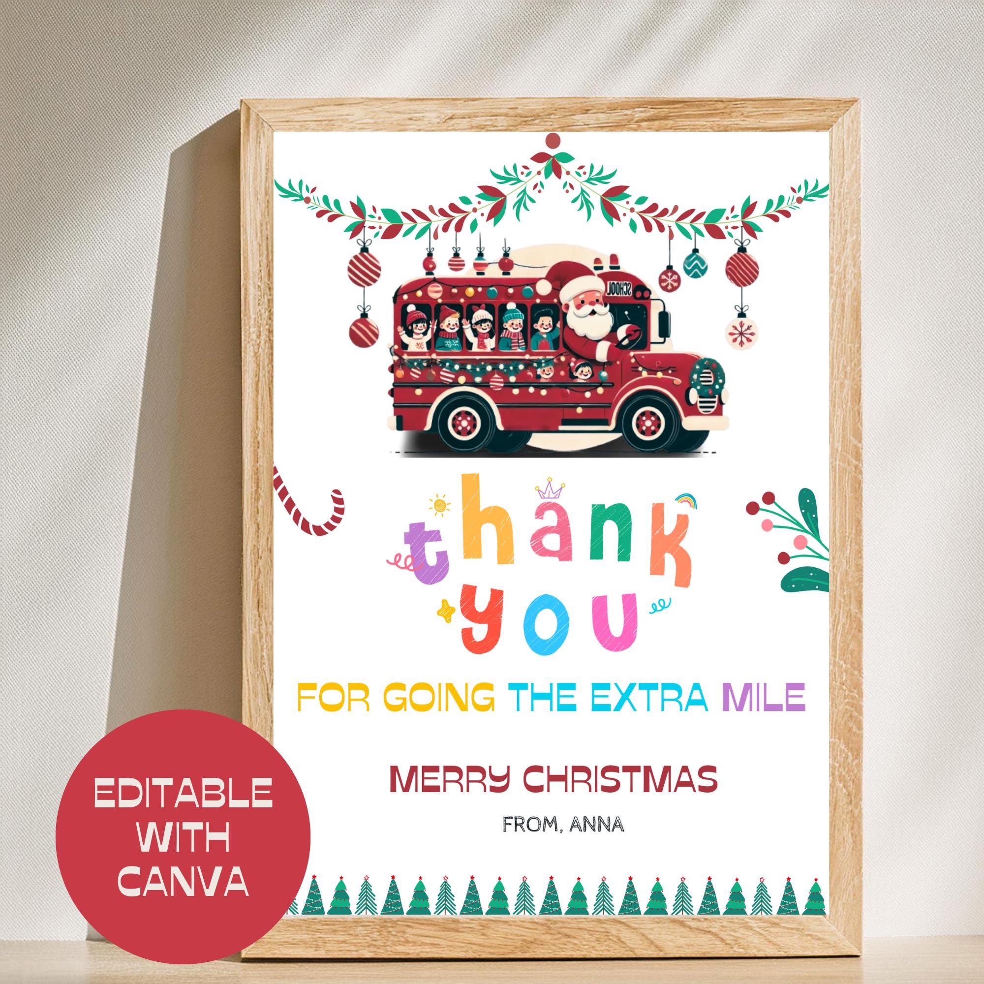 Personalized Bus Driver Christmas Gift | Digital Bus Driver Card | Bus ...