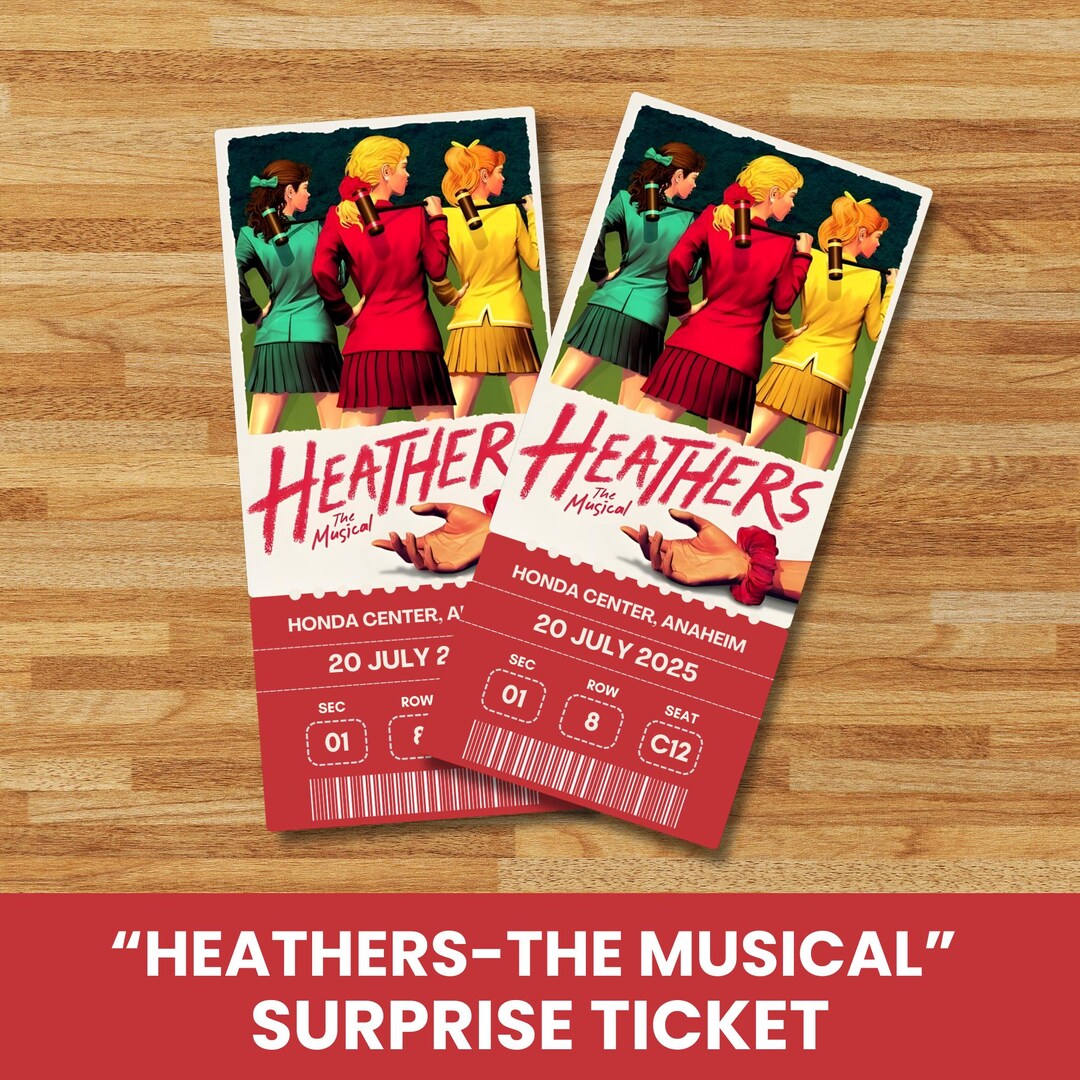 Editable Heathers the Musical Theatre Ticket | Printable Gift Reveal ...