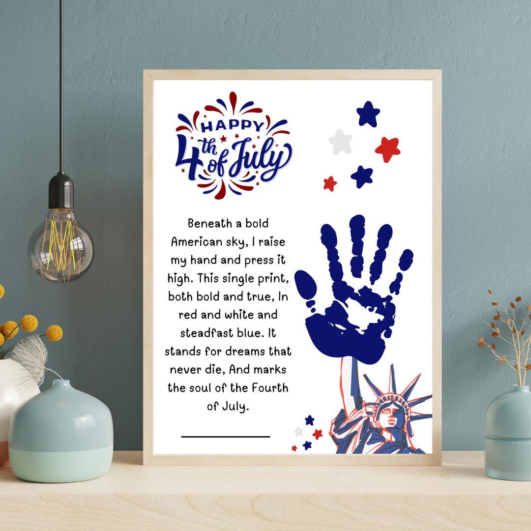 4th of July Handprint Craft, 4th of July Activity, Fourth of July Poem ...