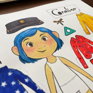 Coraline - Muñeca de papel imprimible - Etsy México