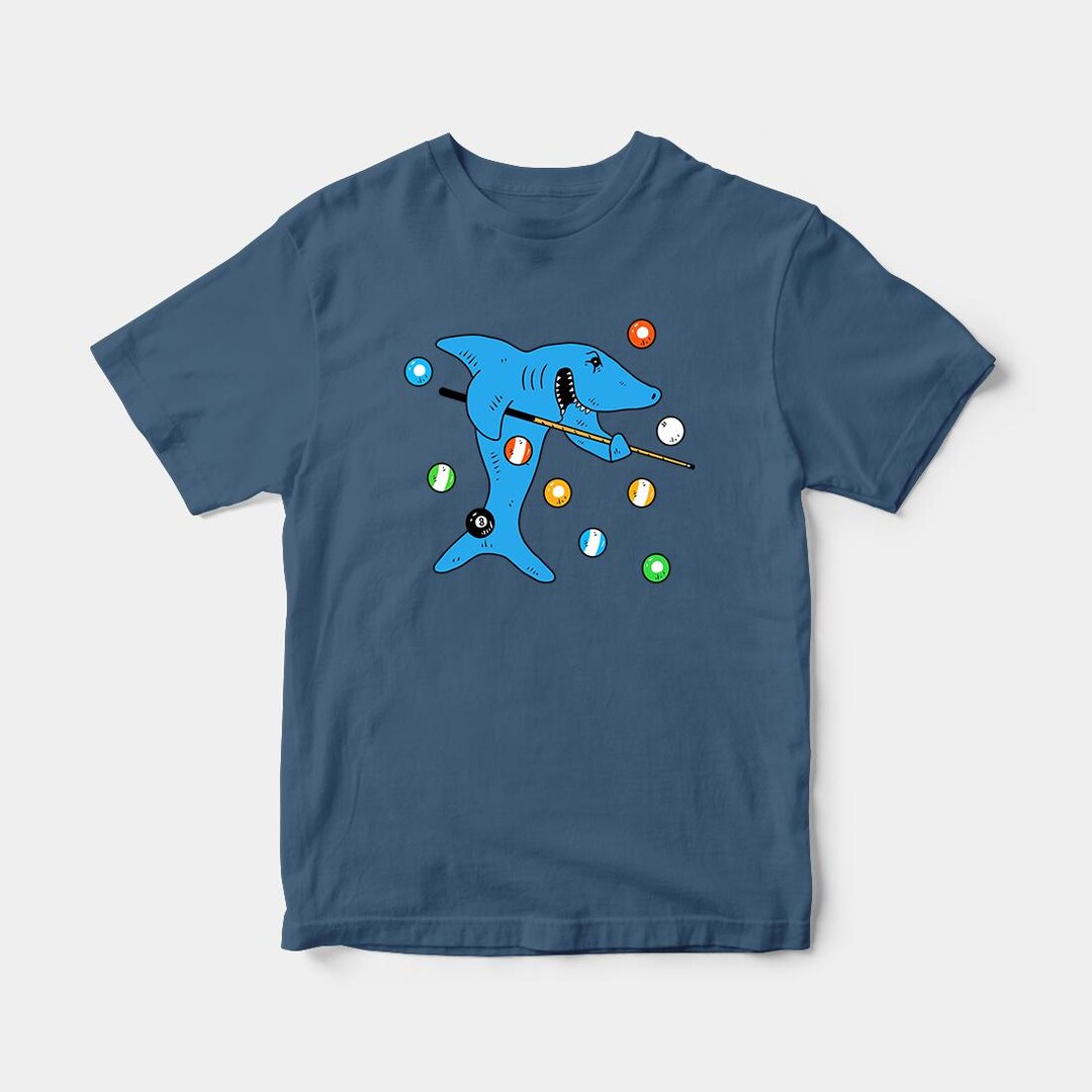 Shark Playing Pool T-shirt – Fun and Unique Billiards Design - Etsy