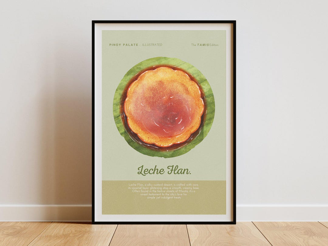 Filipino Kitchen Print, Leche Flan Art, Pinoy Holiday Sweet, Gift for ...