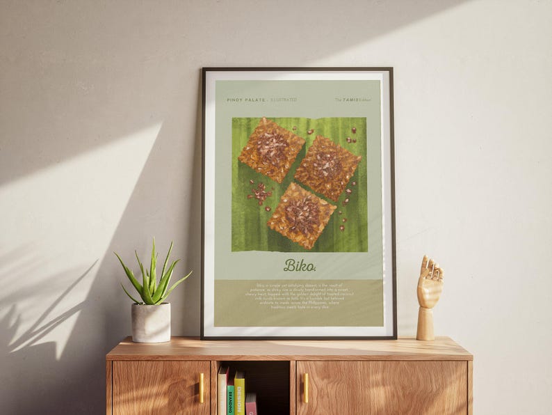 Filipino Food Poster, Biko Rice Cake, Pinoy Holiday Dessert, Gift for ...