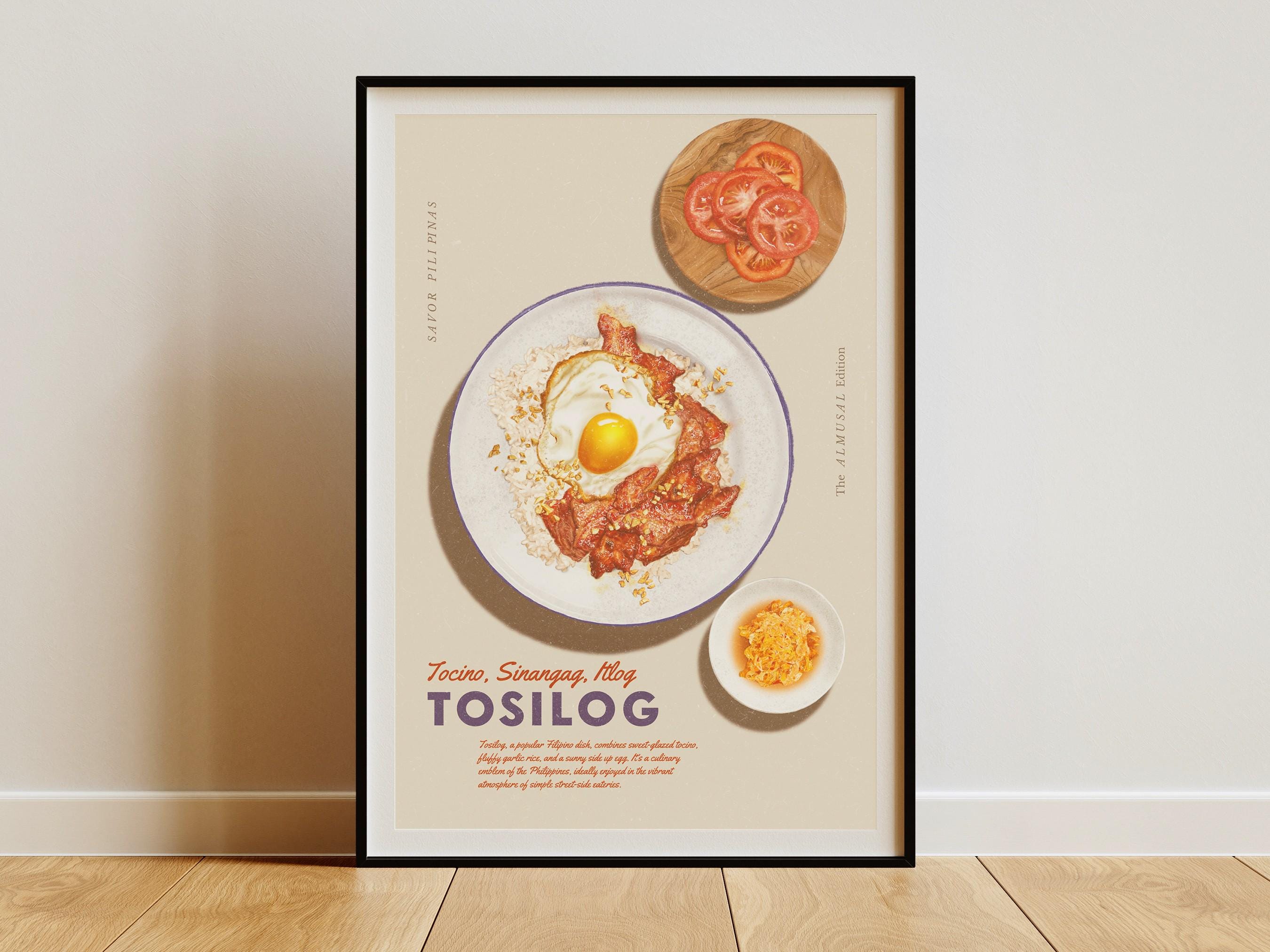 Filipino Kitchen Print, Silog Classic Breakfast, Tocino Dish, Pinoy ...