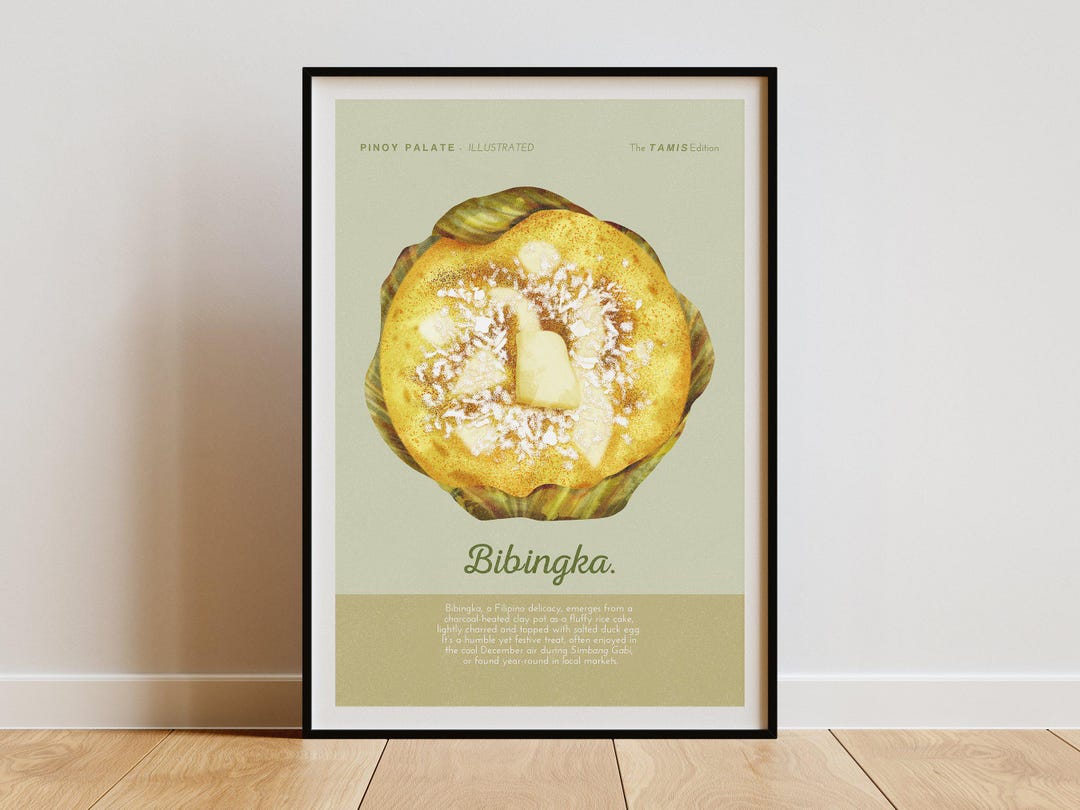 Filipino Food Poster, Bibingka Dessert, Rice Cake Illustration, Pasko ...