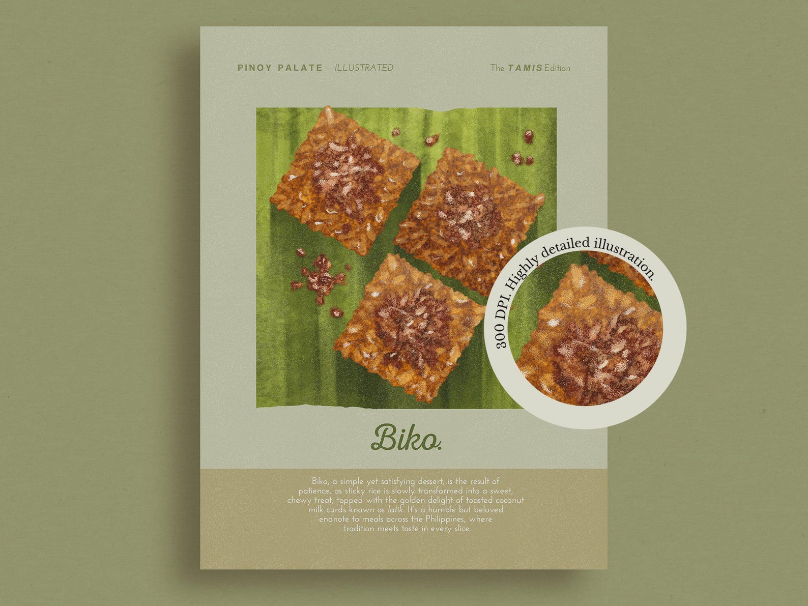 Filipino Food Poster, Biko Rice Cake, Pinoy Holiday Dessert, Gift for ...