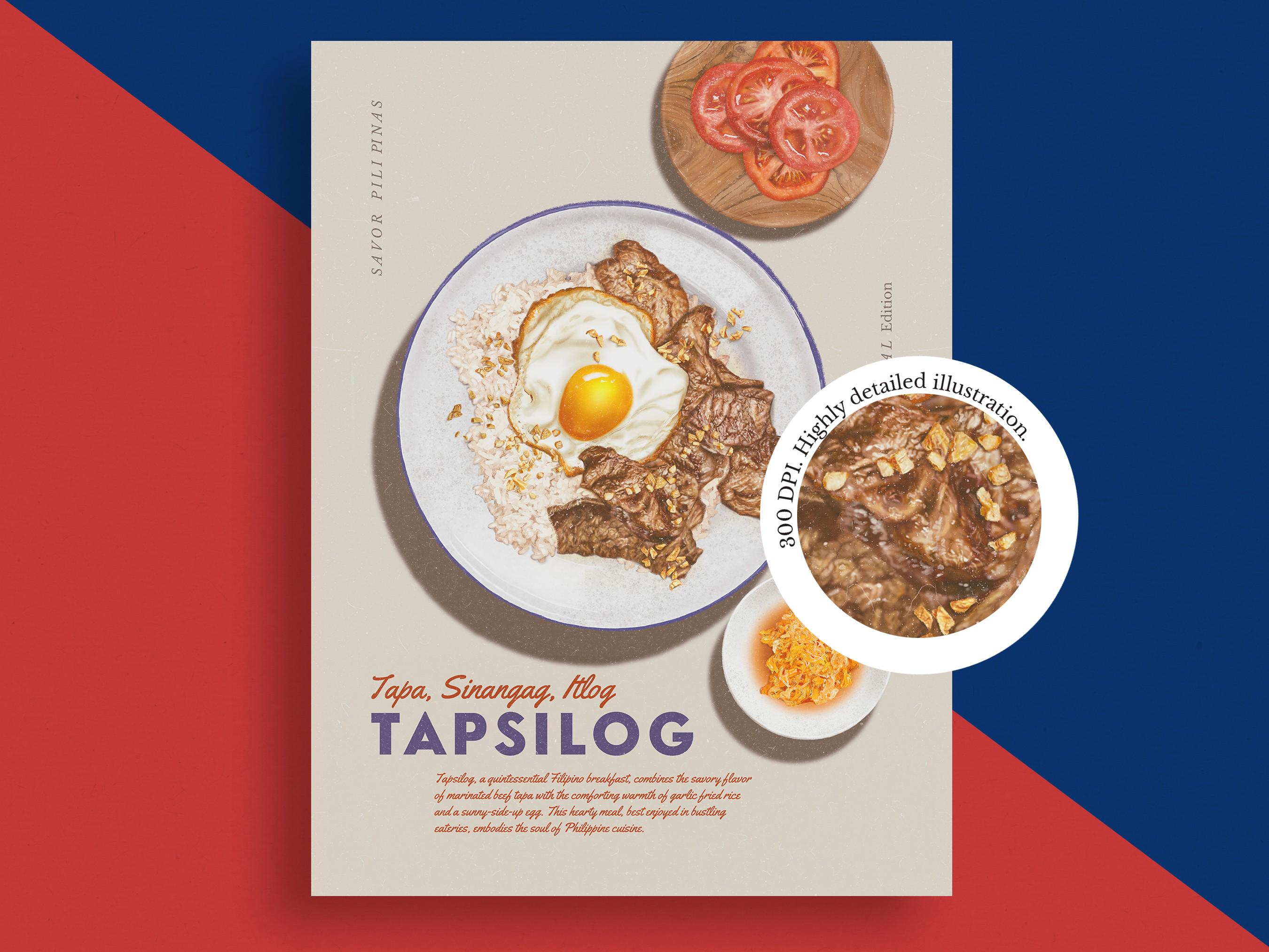 Filipino Food Poster, Tapsilog Kitchen Print, Pinoy Favorite Breakfast ...