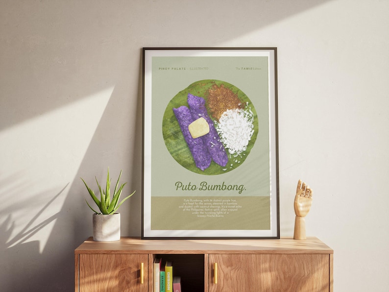 Filipino Food Poster, Puto Bumbong Dessert, Rice Cake Art, Asian Sweet ...