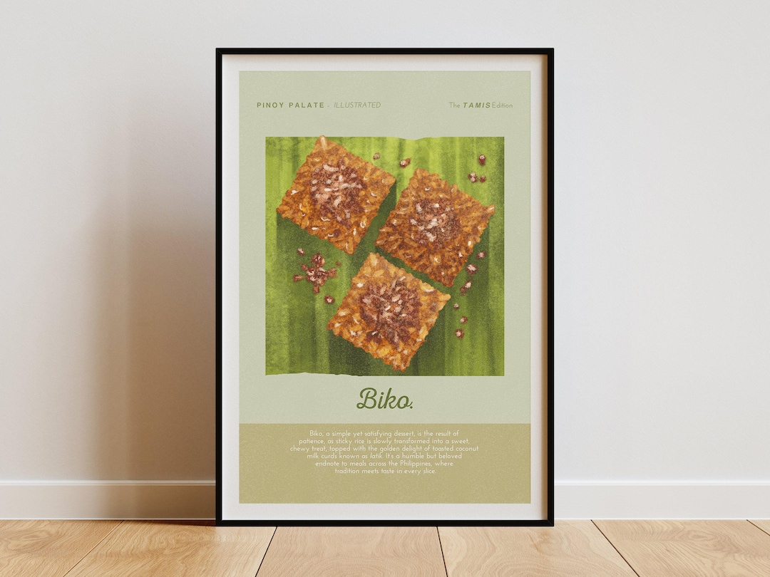 Filipino Food Poster, Biko Rice Cake, Pinoy Holiday Dessert, Gift for ...