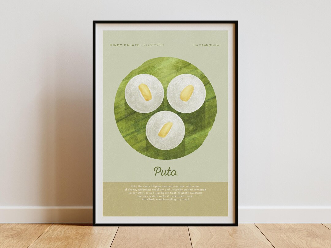 Filipino Kitchen Poster, Puto Dessert, Rice Cake Illustration, Asian ...