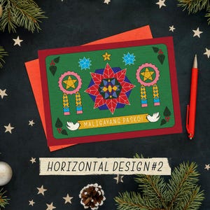 Filipino Christmas Card, Set of Four Cards, Filipino Parol, Maligayang ...