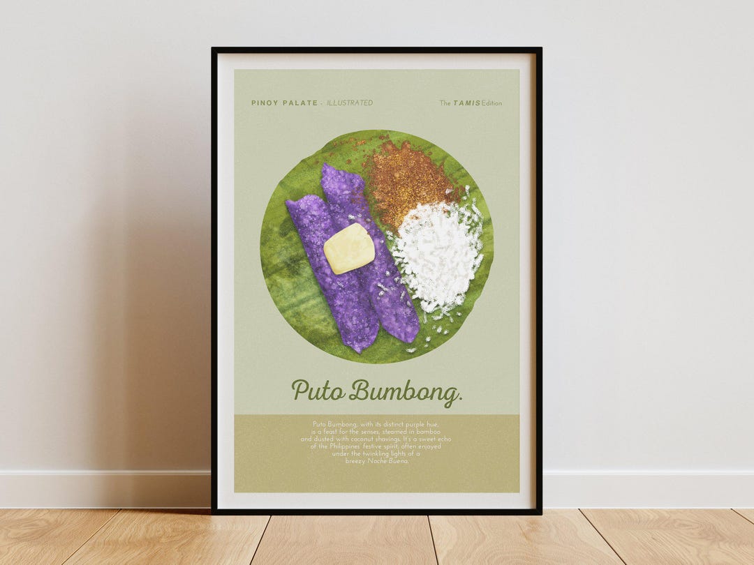 Filipino Food Poster, Puto Bumbong Dessert, Rice Cake Art, Asian Sweet ...