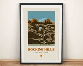 Hocking Hills Poster Hocking Hills Vintage Poster, Hocking Hills Travel ...