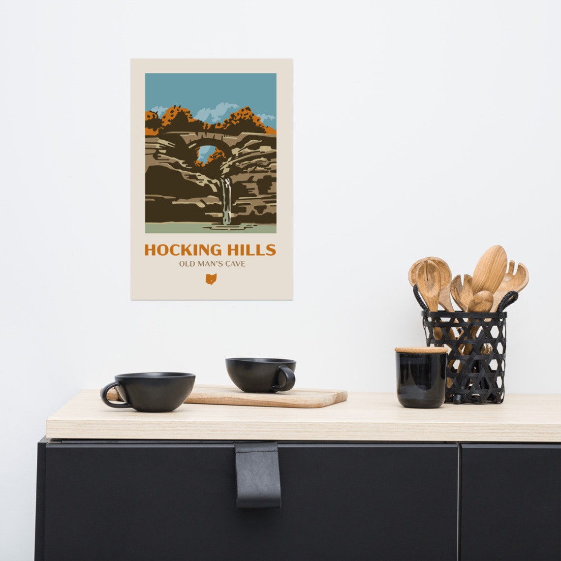 Hocking Hills Poster | Hocking Hills Vintage Poster, Hocking Hills ...