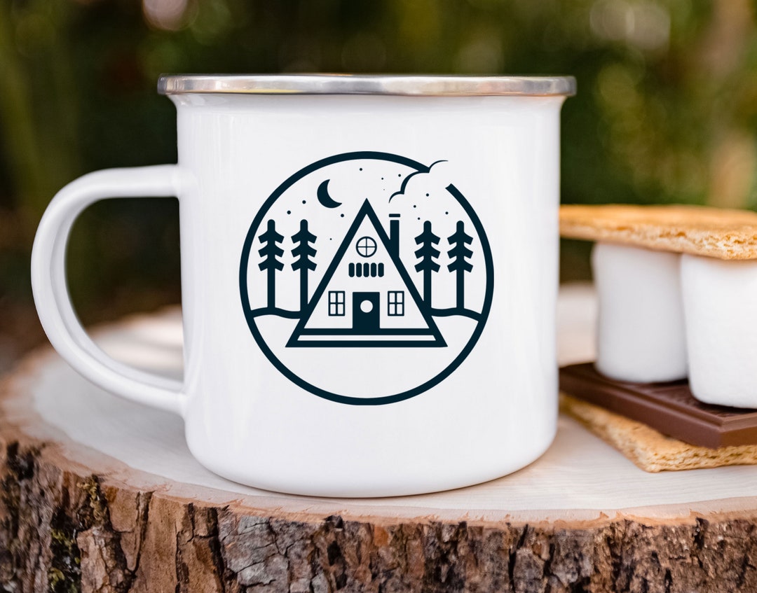A-frame Cabin Enamel Mug: A-frame Coffee Cup, A-frame Mug, A-frame Gift ...