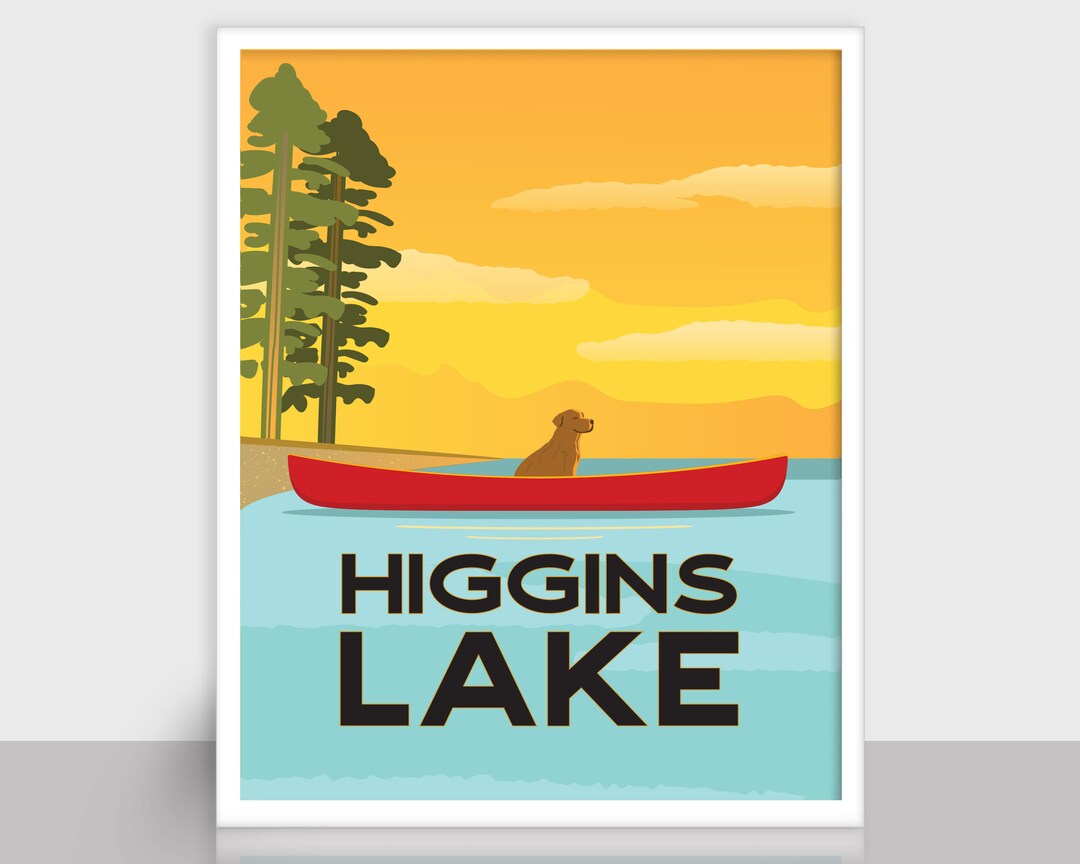 Printable Higgins Lake Wall Art, Higgins Lake Decor, Higgins Lake ...