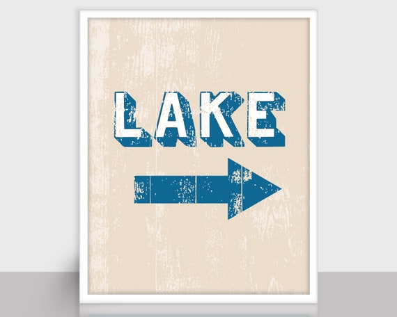 Printable Lake Wall Art Lake Print Lake Sign Lake Poster | Etsy
