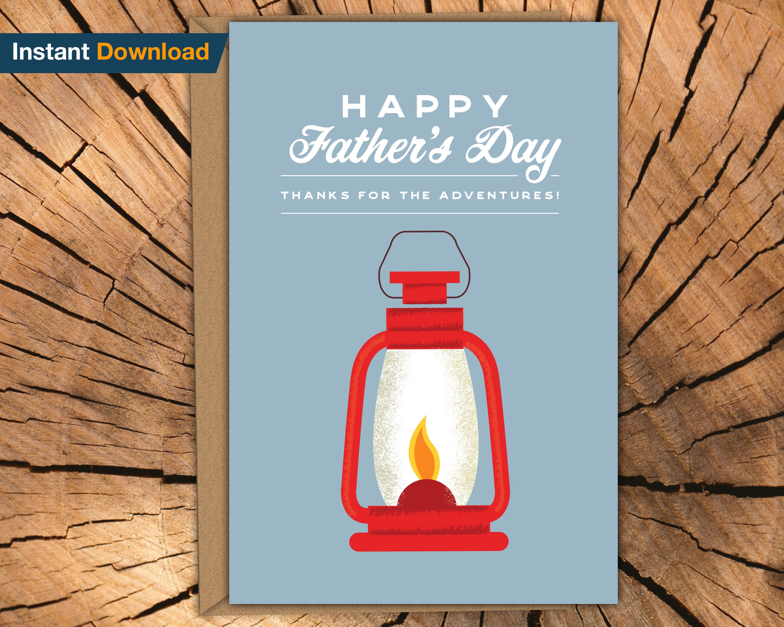 Father's Day Camping Printable Card Lantern - Etsy
