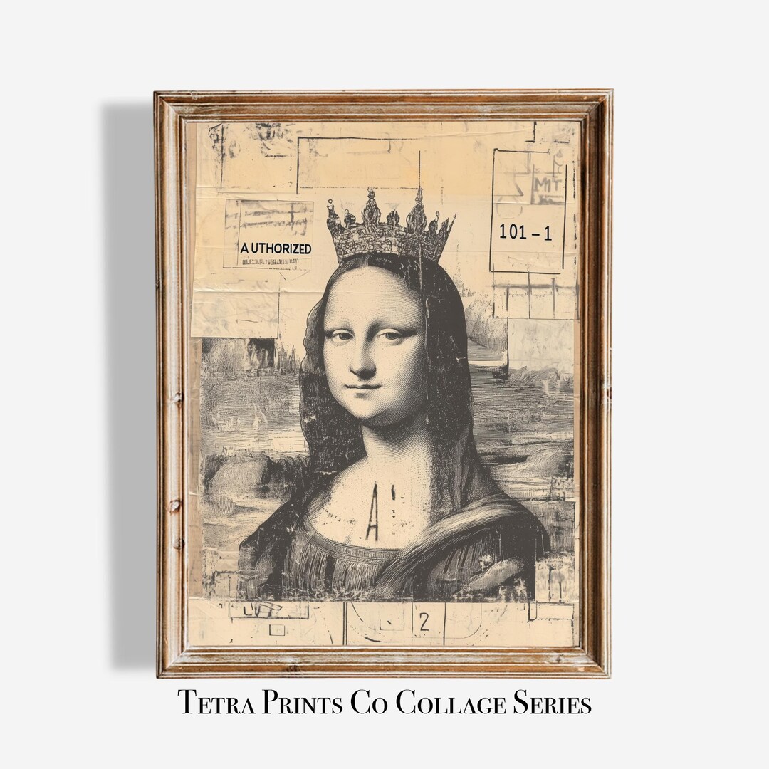 Mona Lisa Reimagined: Vintage Collage Art Print | Renaissance Meets ...