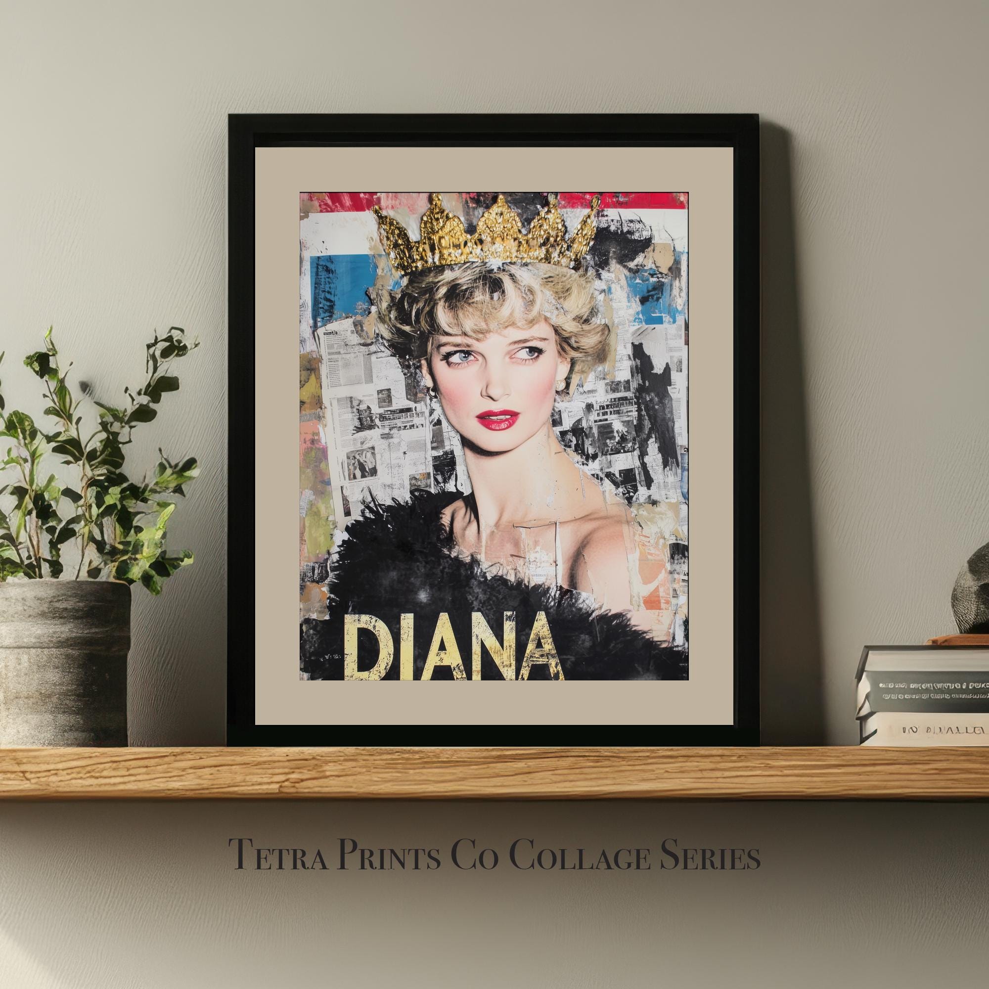 Princess Diana Collage Print: Modern Royal Portrait (digital Download ...
