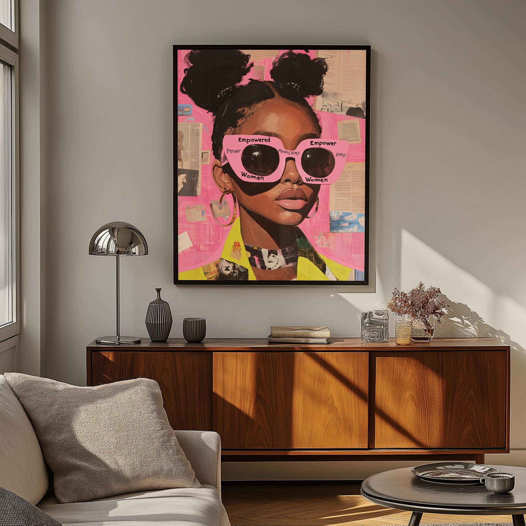 Empowering Feminist Portrait: Modern Abstract Collage Wall Art Print ...