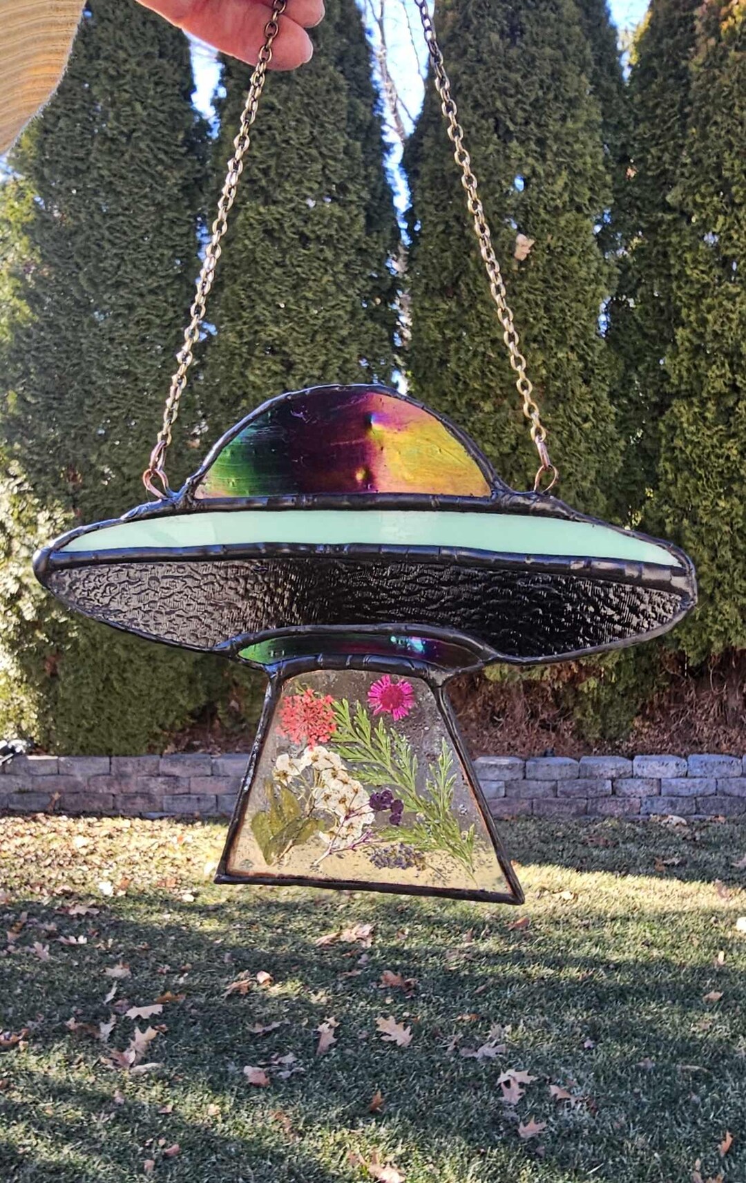 UFO Spaceship Stained Glass / Suncatcher - Etsy
