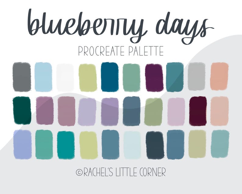 Blueberry Days Procreate Color Palette, Color Swatches, Procreate ...