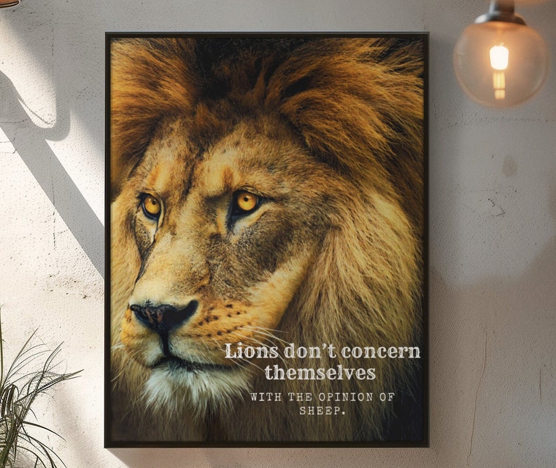 Lion Wall Art, Lion Print, Printable Wall Art, Inspirational Quote ...