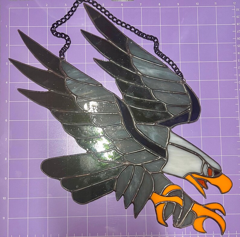 Eagle Stained Glass - Handmade Art - Window Hanging - Traditional ...