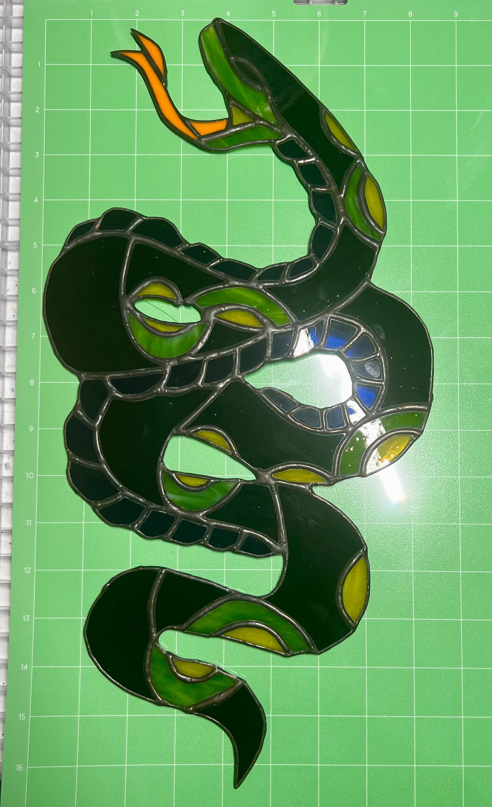 Snake Stained Glass - Handmade Art - Window Hanging - Traditional ...