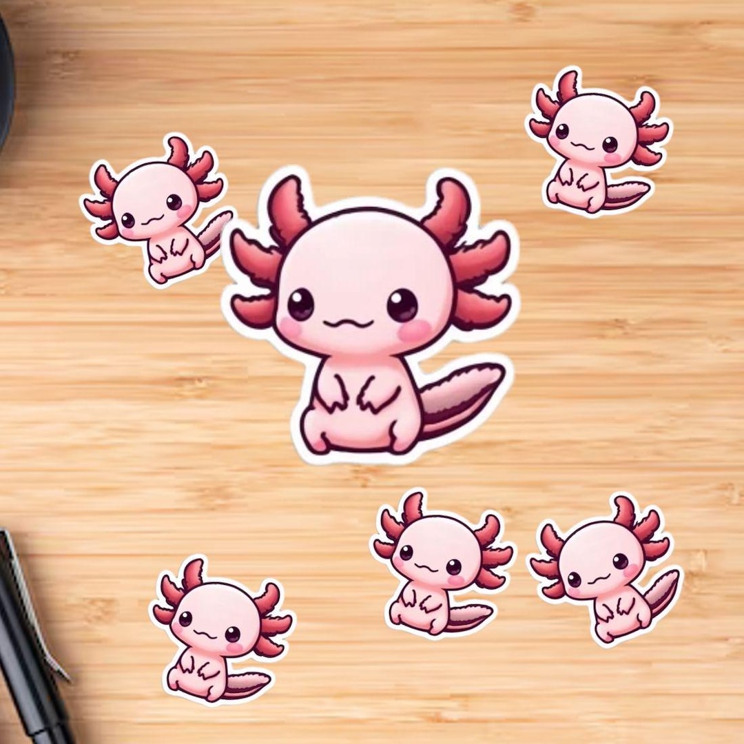 Cute Chibi Axolotl Sticker - Etsy